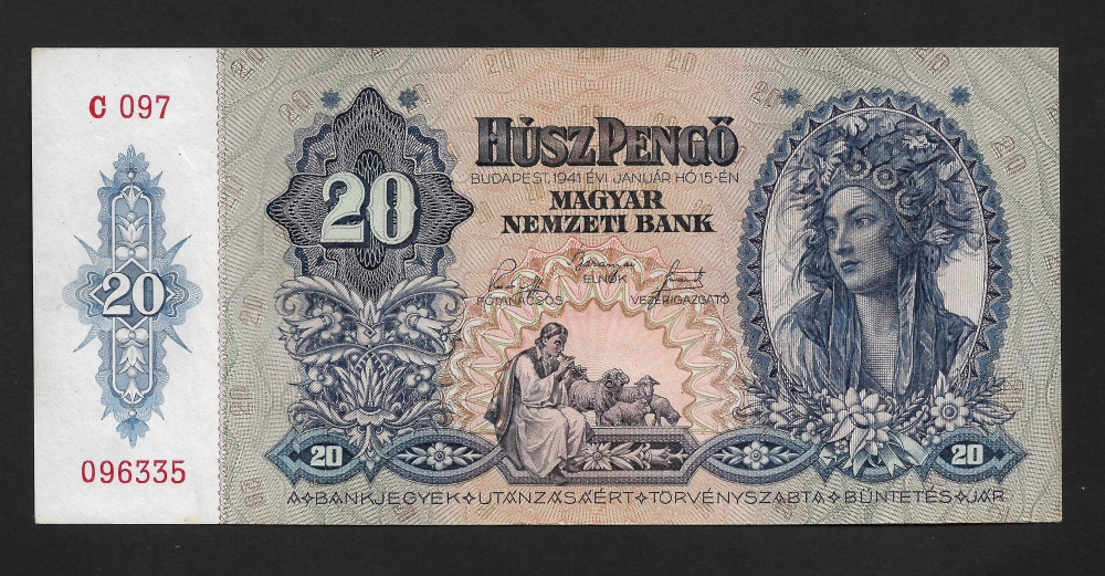 Arlington Mall Hungary 20 Pengo Circulated Fine 1941 Banknote World ...
